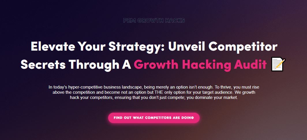 PEM Growth Hacking Audit: Unveil Competitor Insights & Lead
